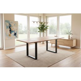 Tisch AVINO / naturfarben / 160(260)x90 / U-Gestell Schwarz