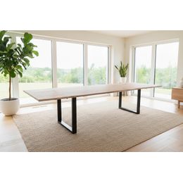 Tisch AVINO / naturfarben / 200(300)x100 / U-Gestell Schwarz