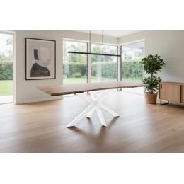 Tisch AVINO / naturfarben / 160(260)x90 / Spider-Gestell Wei&szlig;