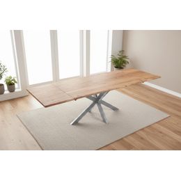Tisch AVINO / naturfarben / 180(280)x90 / Spider-Gestell Silber