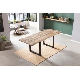 Tisch NOAR / 140(220)x90 / Mango naturfarben / U-Gestell Schwarz