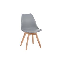 Schalenstuhl Lovelace / Grau / Buche