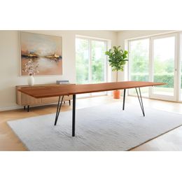 Tisch AVINO / nussbaumfarben / 200(300)x100 / Vierfu&szlig;-Gestell Schwarz