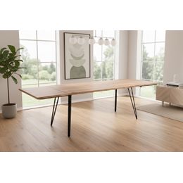 Tisch AVINO / naturfarben / 180(280)x90 / Vierfu&szlig;-Gestell Schwarz