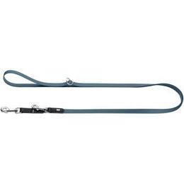 Sport Dog Dog Sport HUNTER stufenlos verstellbare Hundef&uuml;hrleine wolmar biothane x leder blau 1,9 cm