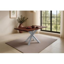 Baumkantentisch ROXANA / 120x80 / Spider-Gestell Silber