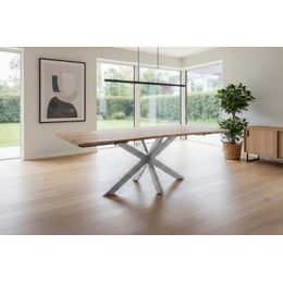 Tisch AVINO / naturfarben / 120(200)x90 / Spider-Gestell Silber