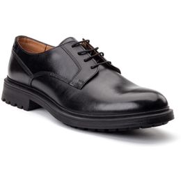 Base London Locke Leder Herren Schwarze Schn&uuml;rschuhe