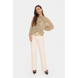 Saint Tropez Langarm-Bluse JacelynSZ Lockere Passform beige