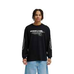 DC Shoes Herren Langarmshirt "DC Side Flame"schwarz, Gr. L, Obermaterial: 75% Baumwolle, 25% Baumwolle., Shirts
