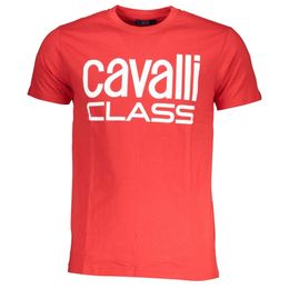 Cavalli Class Bold Wei&szlig;es Logo Rotes T-Shirt