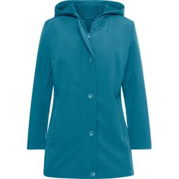 Damen Softshelljacke mit Kapuze petrol, Gr&ouml;&szlig;e 42