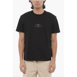 Neil Barrett Baumwoll-Rundhals-T-Shirt mit Print in Schwarz