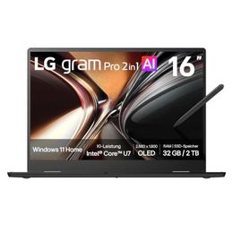 LG 16inch gram Pro 2in1 Windows 11 Home Lightweight Dual AI Laptop Intel&reg; Core&trade; U7, OLED Display 16T95TPK.AA78GN
