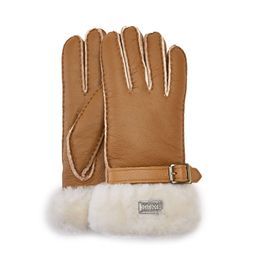 Australia Luxe Stulpenhandschuhe aus kastanienbraunem Leder