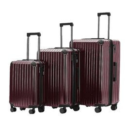 Novel Reisekofferset, Weinrot, Metall, Kunststoff, Textil, 3-teilig, Bsci, 360&deg;-Rollensystem, TSA-Schloss, Tragehenkel, verstellbarer Schultergurt, Netzfach, Freizeit, Koffer & Taschen, Reisekoffer-Sets