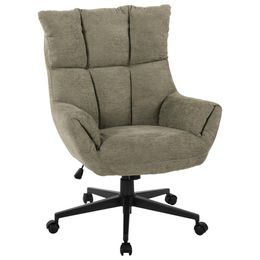Venda Chefsessel, Schwarz, Salbeigr&uuml;n, Metall, Textil, Uni, Drehkreuz, 74x95-101x74 cm, Wippmechanik mit H&auml;rtegradeinstellung, Sitzfl&auml;che 360&deg; drehbar, Arbeitszimmer, B&uuml;rost&uuml;hle, Drehst&uuml;hle
