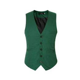 Allthemen Slim Fit Einfarbige Modeweste Gr&uuml;n