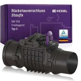 Kessel Staufix R&uuml;ckstauverschluss 730150 DN 150, mit 2 Kunststoffklappen, freiliegende Abwasserleitung
