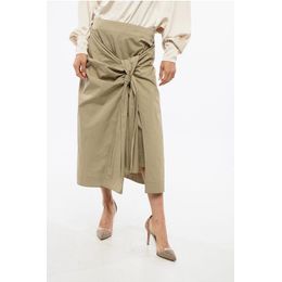 Bottega Veneta Langer Plissee-Rock aus Baumwolle in Beige