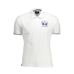 La Martina Herren Polo-Shirt aus wei&szlig;er Baumwolle