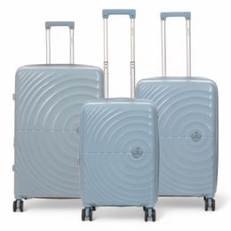 Erweiterbarer Himmelblauer Hartschalenkoffer mit 8 R&auml;dern