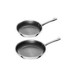 Henckels by Zwilling Pfannenset Valley, Silber, Metall, 2-teilig, rund, hitzebest&auml;ndige Griffe, backofengeeignet, antihaftbeschichtet, ergonomischer Griff, Kochen, Pfannen, Pfannensets
