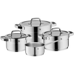 WMF Kochtopfset Compact Cuisine, Edelstahl, Metall, 4-teilig, 16 cm, 1,4 L, rund, 29.4x23.7x50.6 cm, Made in EU, backofengeeignet, rostfrei, hitzebest&auml;ndig,backofengeeignet, Kochen, T&ouml;pfe, Topfsets