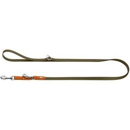 Sport Dog Dog Sport HUNTER stufenlos verstellbare Hundef&uuml;hrleine wolmar biothane x leder khaki 1,9 cm