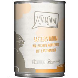 MjAMjAM saftiges Huhn an leckeren M&ouml;hrchen Katzen-Nassfutter getreidefrei 6x400g