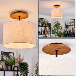 hofstein Bassagoda Deckenleuchte 35 cm Naturfarben, Schwarz, 1-flammig