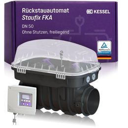 Kessel R&uuml;ckstauautomat Staufix FKA f&uuml;r f&auml;kalienhaltiges Abwasser 84000 DN 100-200, freiliegend, ohne Stutzen, mit Comfort-Schaltger&auml;t und motorischem Verschluss