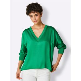 CREATION L PREMIUM Witt Damen Langarmbluse mit Fledermaus-&Auml;rmeln, grasgr&uuml;n, Gr&ouml;&szlig;e 38