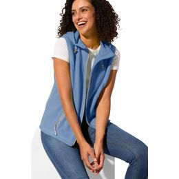 WITT Damen Fleeceweste mit Kapuze, himmelblau, Gr&ouml;&szlig;e 44