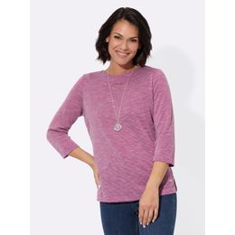 WITT Damen 3/4-Arm-Shirt mit U-Boot-Ausschnitt, erika-ecru-gemustert, Gr&ouml;&szlig;e 48