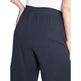 sheego Damen 3/4-Hose, Blau, Gr. 42, Capri-Hose, 100% Baumwolle