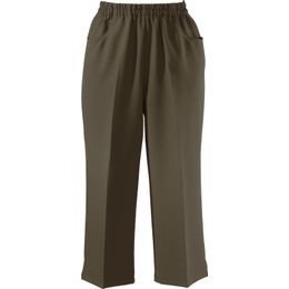 CR&Eacute;ATION L Damen Caprihose mit B&uuml;gelfalte khaki Gr&ouml;&szlig;e 42