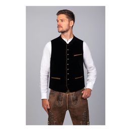 Trachten Weste Ludwig Samt Schwarz
