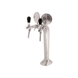 ich-zapfe Schanks&auml;ule, Bierzapfs&auml;ule - Chrom, 2-leitig, elegant, "Topp-Qualit&auml;t!" (Paketpreis)