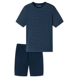 Schiesser Herren Pyjama Schlafanzug kurz - Casual Essentials 1er Pack