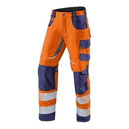 K&Uuml;BLER WORKWEAR Sommerhose REFLECTIQ PSA 2 warnorange/dunkelblau Form 2407 Gr&ouml;&szlig;e 27 ; K&uuml;bler Workwear (2407 8343-3748-27)