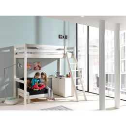 Vipack Hochbett inkl. Kommode und Sessel Kiefer massiv 90 x 200 cm, wei&szlig;