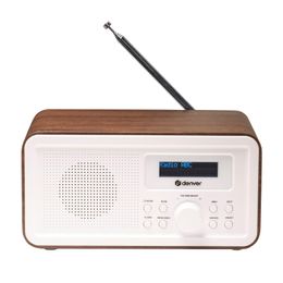 Denver DAB-30 DAB+/FM-Radio&ndash; Dual-Alarm-Wecker, Holz, wei&szlig;
