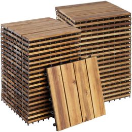 TecTake Terrassenfliesen, Braun, Holz, Quadratisch, 31x2.2x31 cm, Gartenzubeh&ouml;r, Terrassenboden & Balkonbodenbelag, Terrassenfliesen