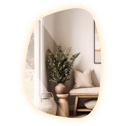 Tulup Led, Transparent, Glas, Organisch, 49x34x0.4 cm, Spiegel, Wandspiegel