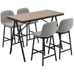 HOMCOM Bartisch, Hellgrau, Textil, 60x91x120 cm, Esszimmer, Barm&ouml;bel, Barschr&auml;nke & Theken