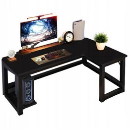 Schreibtisch,, Schwarz, Holzwerkstoff, 60x75x140 cm, Arbeitszimmer, Schreibtische, B&uuml;rotische