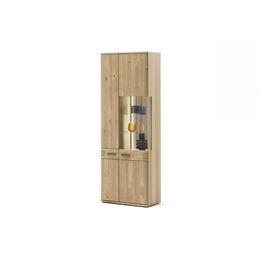 Empinio24 Vitrinenschrank Eiche bianco teilmassiv 75 cm Sevilla