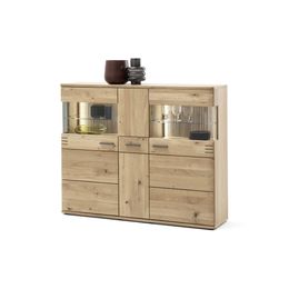 Empinio24 Highboard Eiche bianco teilmassiv 150 cm Sevilla
