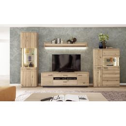 Empinio24 TV-Wohnwand Nr. 4 Eiche bianco teilmassiv 350 cm Sevilla